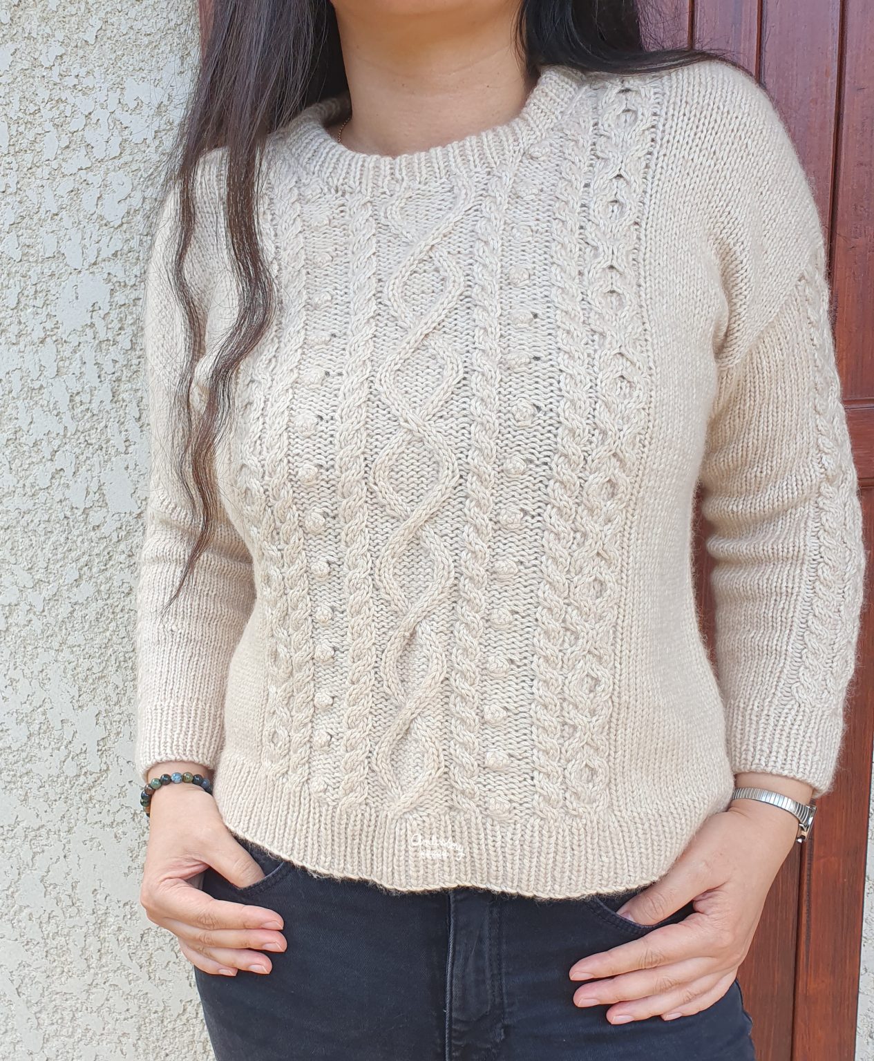 Tricot collection #25 mon pull Madeira à torsades et noppes – Amtisstory